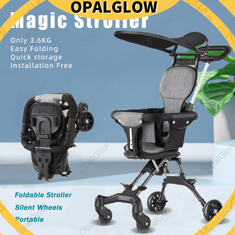 OpalGlow Lightweight Foldable Baby Stroller Reversible Sit And Lie Down ...