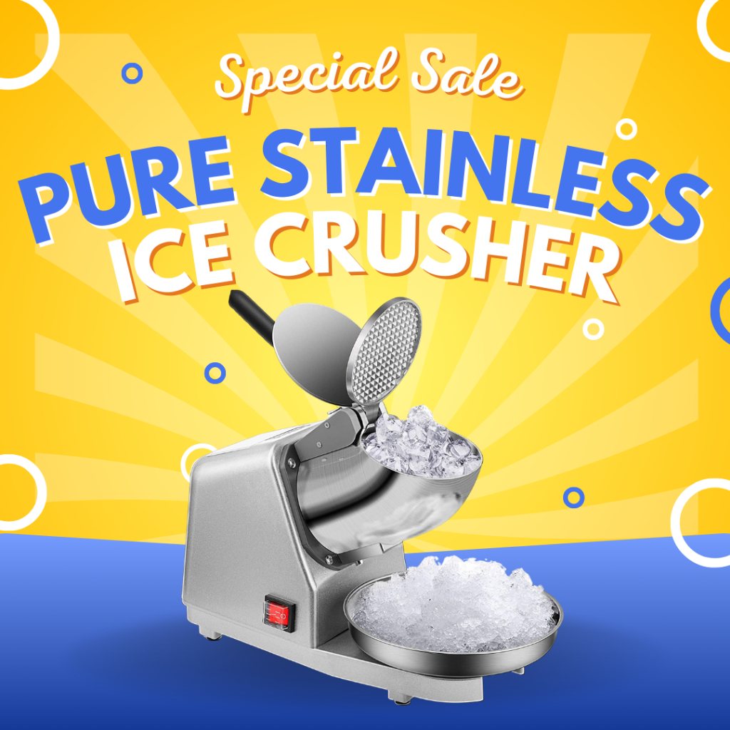 Single Blade Electric Ice Crusher Stainless Heavy Duty Ice Crusher ...