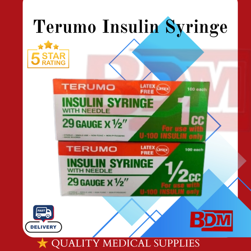 Insulin Syringe 29G x ½ (100's) | Terumo | Shopee Philippines