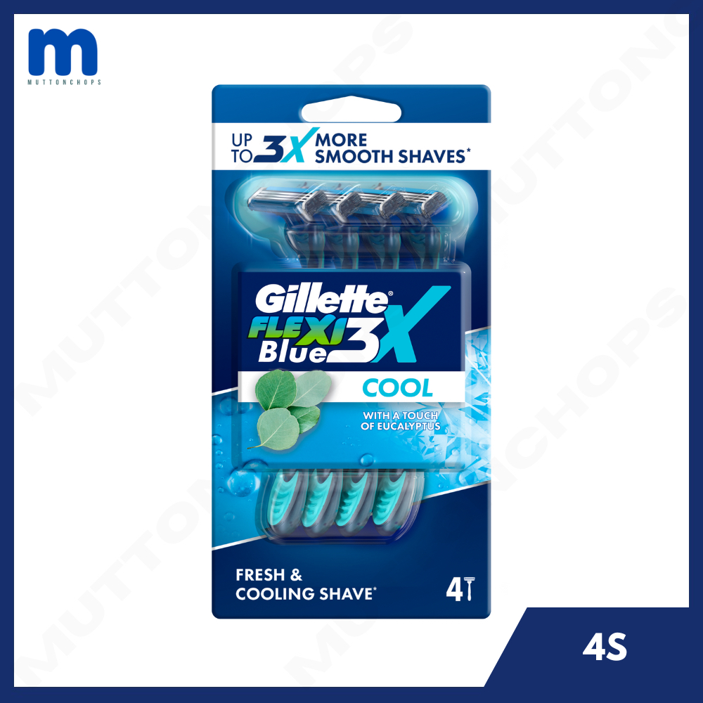 Gillette Flexi Blue 3 Cool 4s (NEW PACKAGING) • Original and Authentic ...