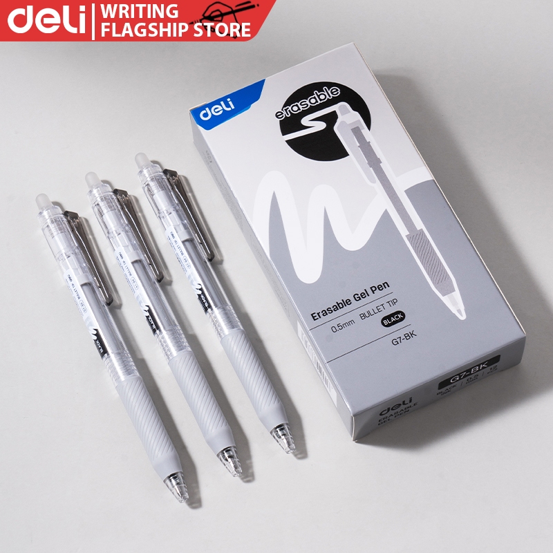 Deli EG7 Press erasable Neutral Pen 0.5mm bullet head Black Blue Purple ...