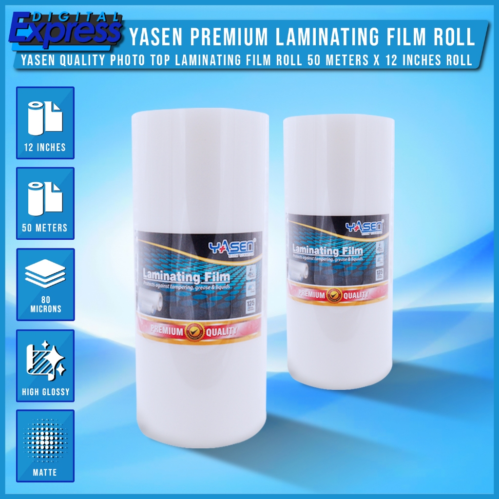 Yasen Cold Laminating Film Roll Matte and Glossy Photo Top (12 inches x 50 meters) | Shopee ...