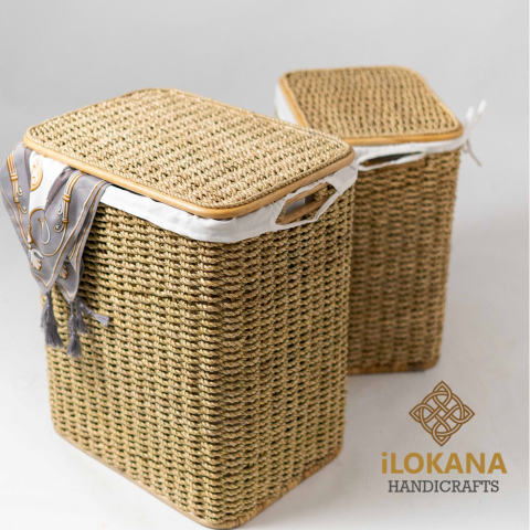 Ilokana Handicrafts Dirty Clothes Home Storage Basket Buri Hamper ...
