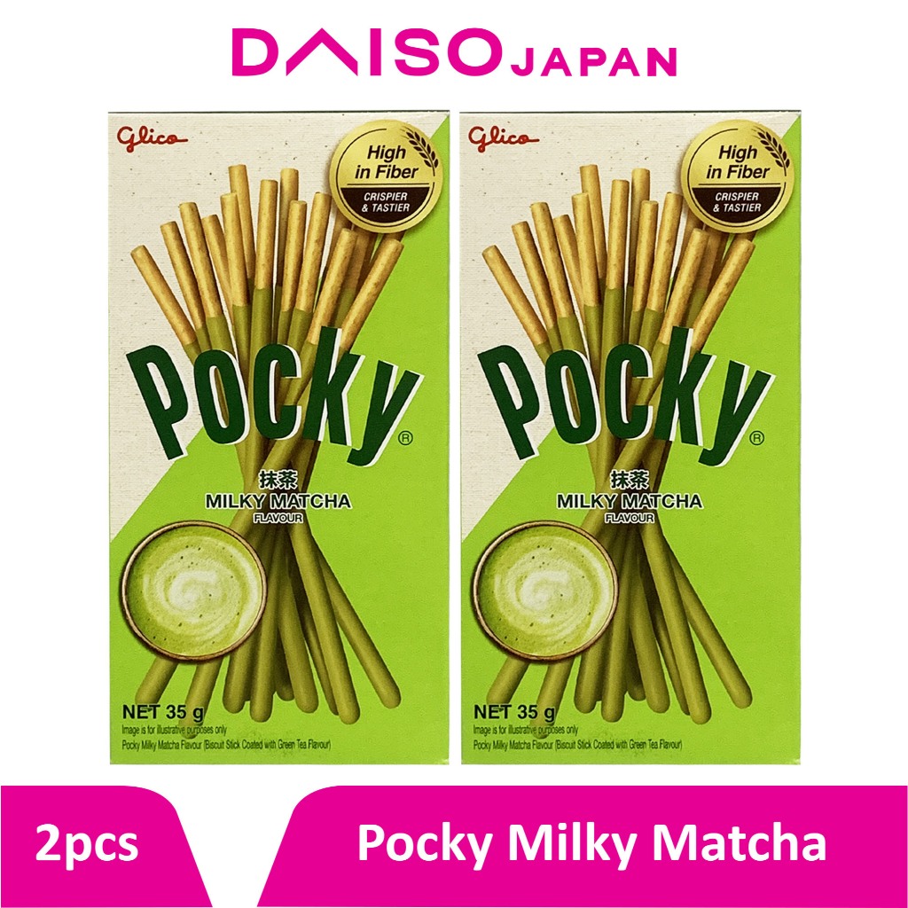 Daiso Glico Pocky Green Tea Milky Matcha Biscuit Sticks (35g x 2 packs ...