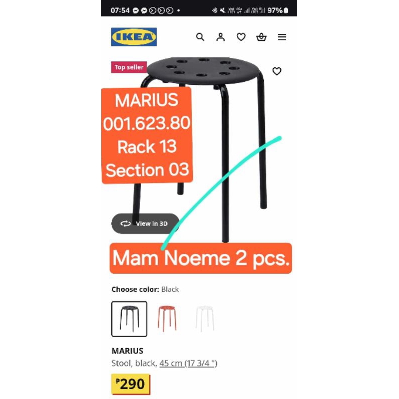 Mam Noeme Ikea Maruis chair | Shopee Philippines