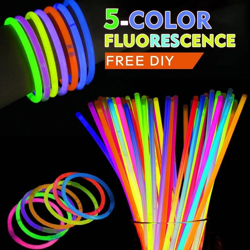 Glowstick 50pcs Birthday Party Light Stick Decorations Party Outdoor ...