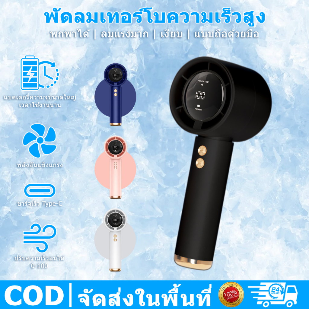 COOSPAI N68 Portable Mini Turbo Fan 100 Gears USB Rechargeable Foldable ...