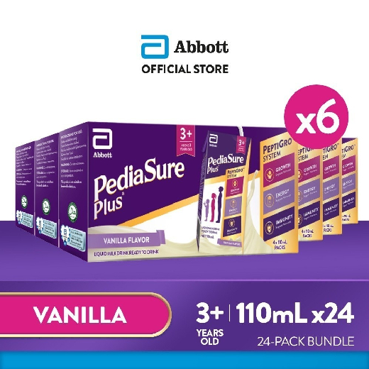Pediasure Plus 3+ Vanilla 110ml x24 for Kids Above 3 Years Old Ready to ...