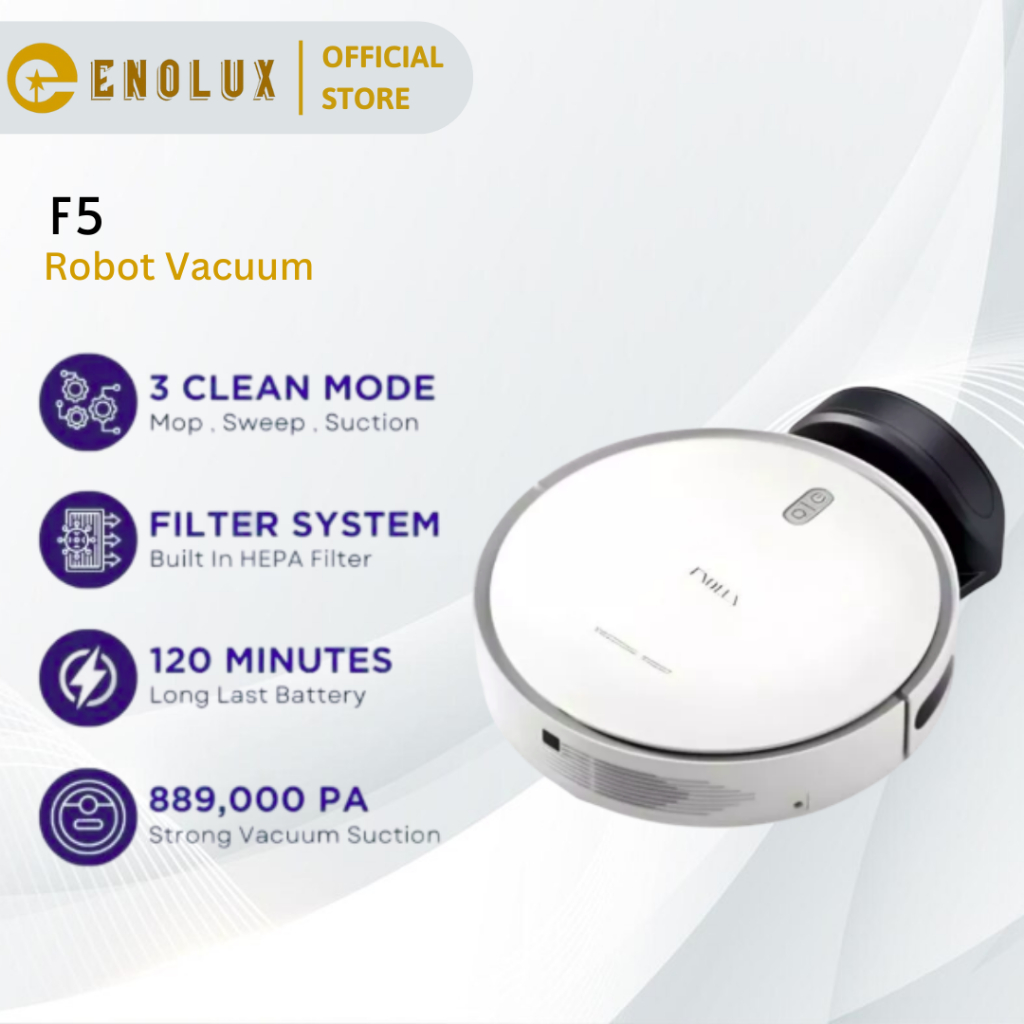 F5 Robot Vacuum Cleaner 3 in 1 Wet and Dry Robot Vacuum Wireless Carpet ...