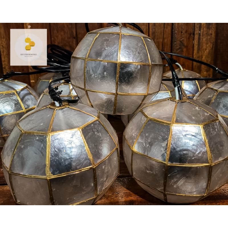 Capiz Ball with lights Indoor and Outdoor WITH FREE EXTRA BULB | Shopee ...
