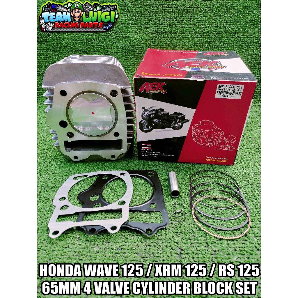 AEK HONDA WAVE 125 / XRM 125 / RS 125 65MM 4 VALVE CYLINDER BLOCK 100% ...