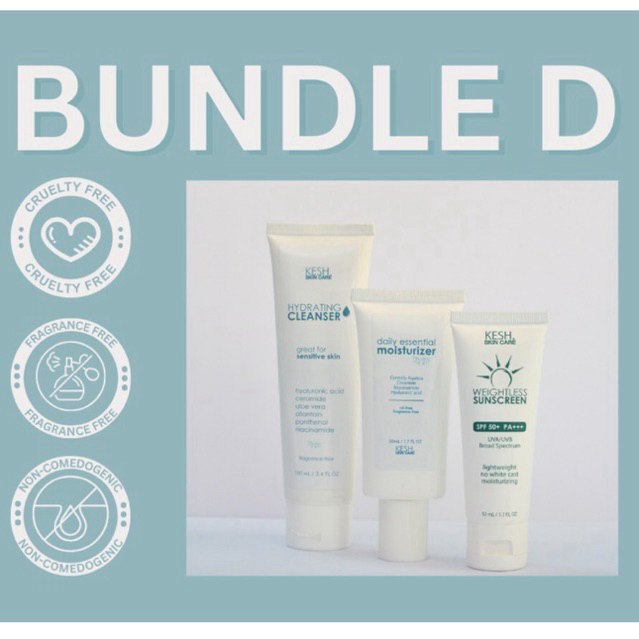 KESH Radiant Bundle D [ Hydrating Cleanser + Sunscreen + Moisturizer ...