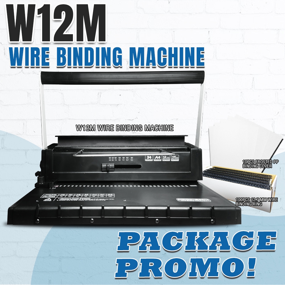 (PROMO PACKAGE) Q-W12M Wire Binding Machine 3:1 Pitch Double Loop Wire ...