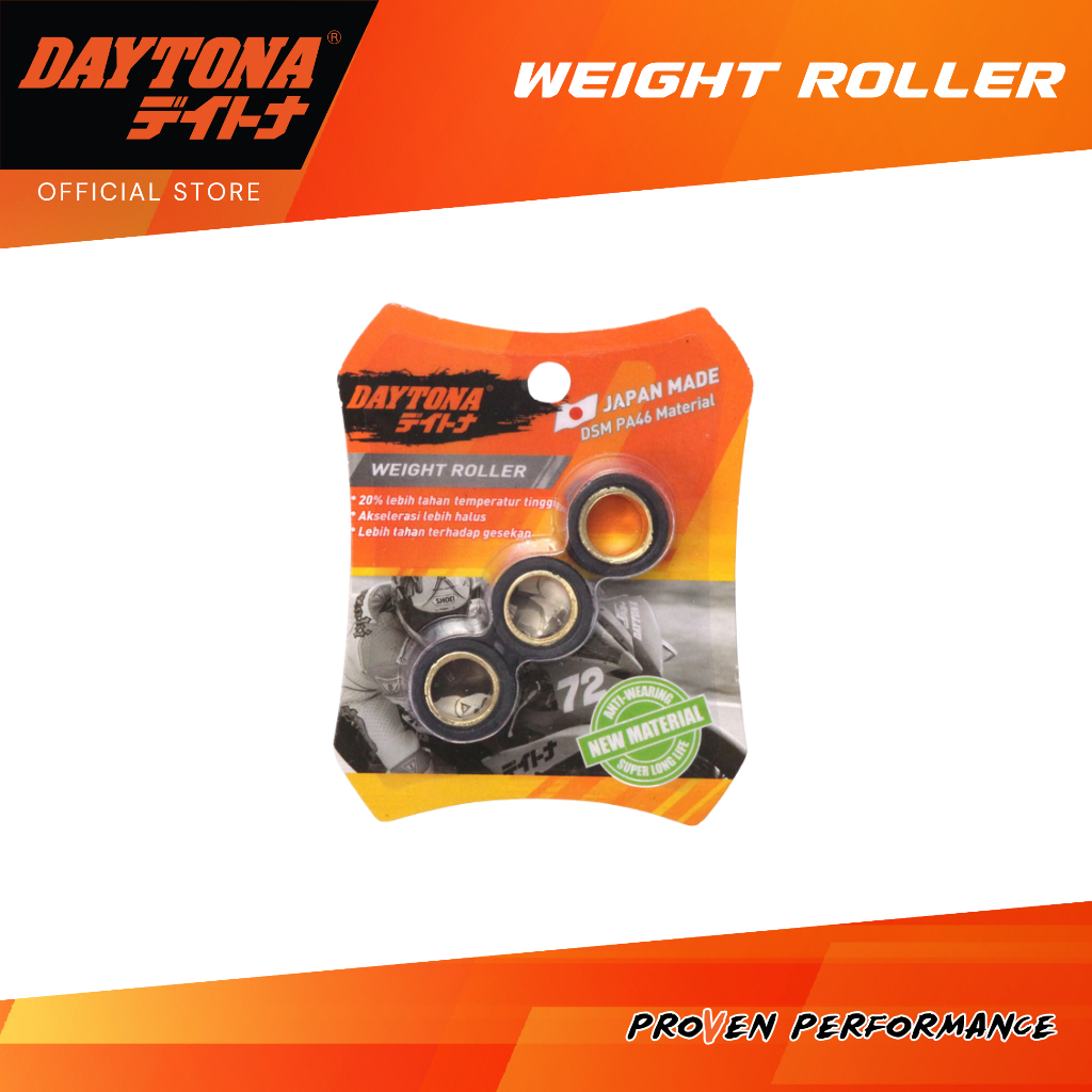 DAYTONA New PA46D Weight Roller 3 pcs. - Size OD.: 20x15 (Click 125 ...