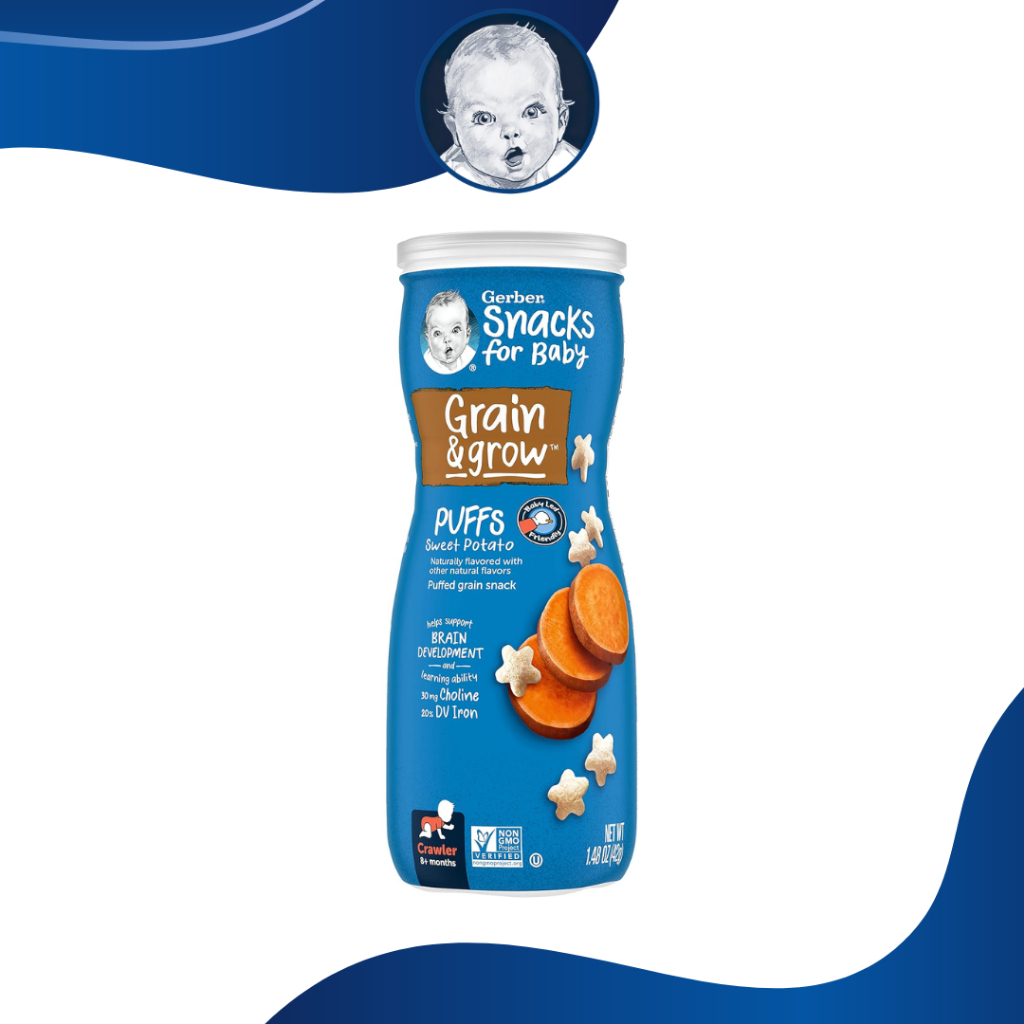Gerber, Snacks for Baby, Grain & Grow, Puffs, Puffed Grain Snack, 8 ...