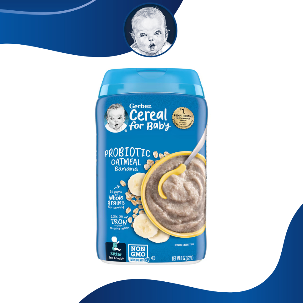 Gerber, Cereal for Baby, 2nd Foods, Probiotic Oatmeal Banana, 8 oz (227 ...