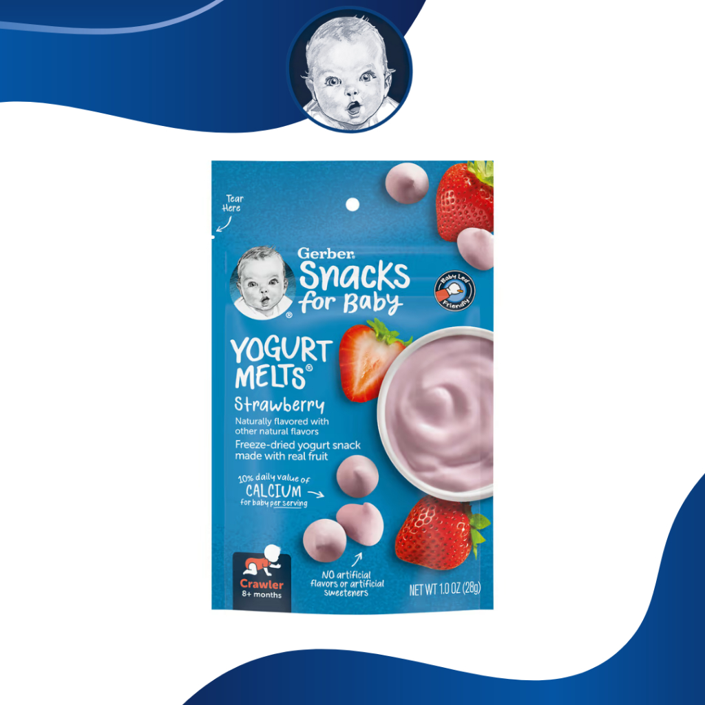 Gerber, Snacks for Baby, Yogurt Melts, 8+ Months, Strawberry, 1 oz (28 ...