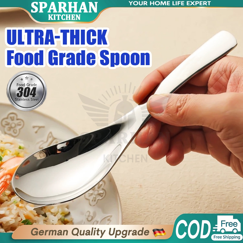 Stainless Steel Dinner Spoons Soup Spoon Thick Spoons Mirror Polished ...