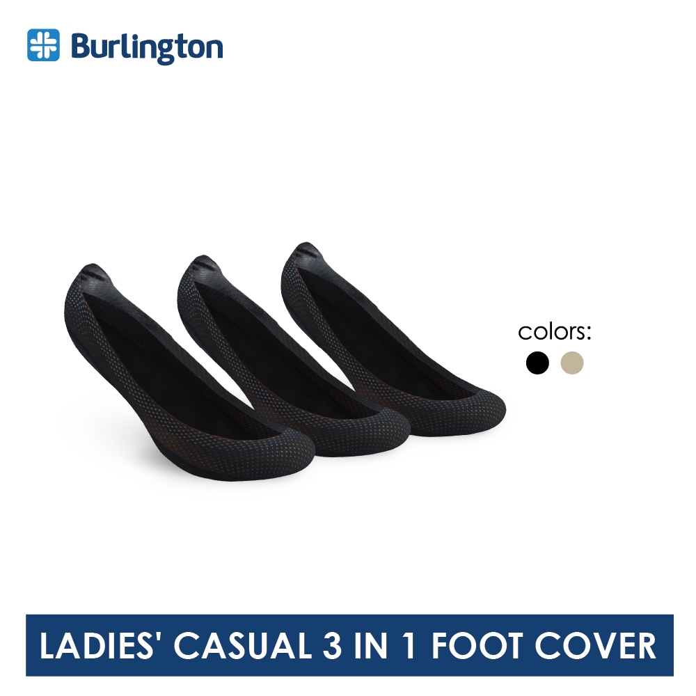 Burlington Ladies' Cotton Lite Thin Casual Foot Cover 3 pairs in a pack ...
