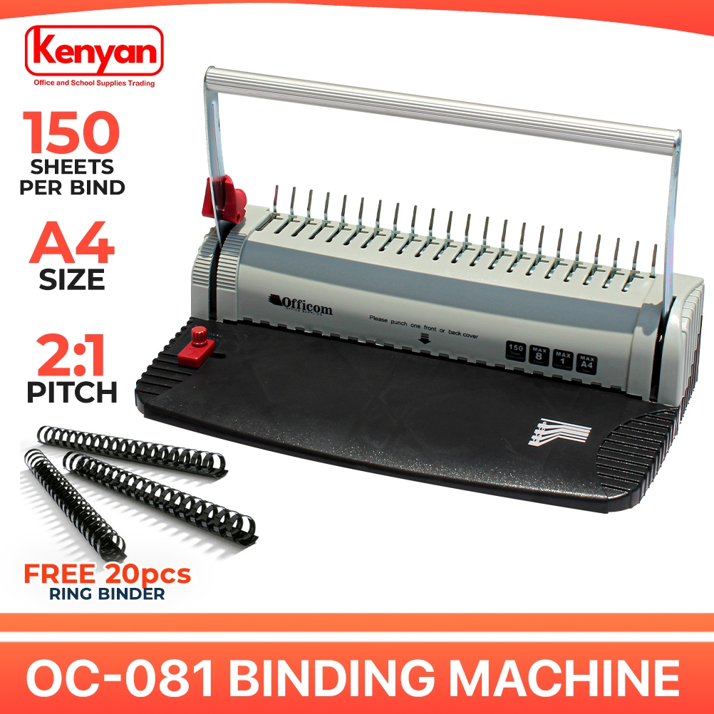 Comb Binding Machine OC081 A4 size Officom Heavy Duty (8sheets Punch ...