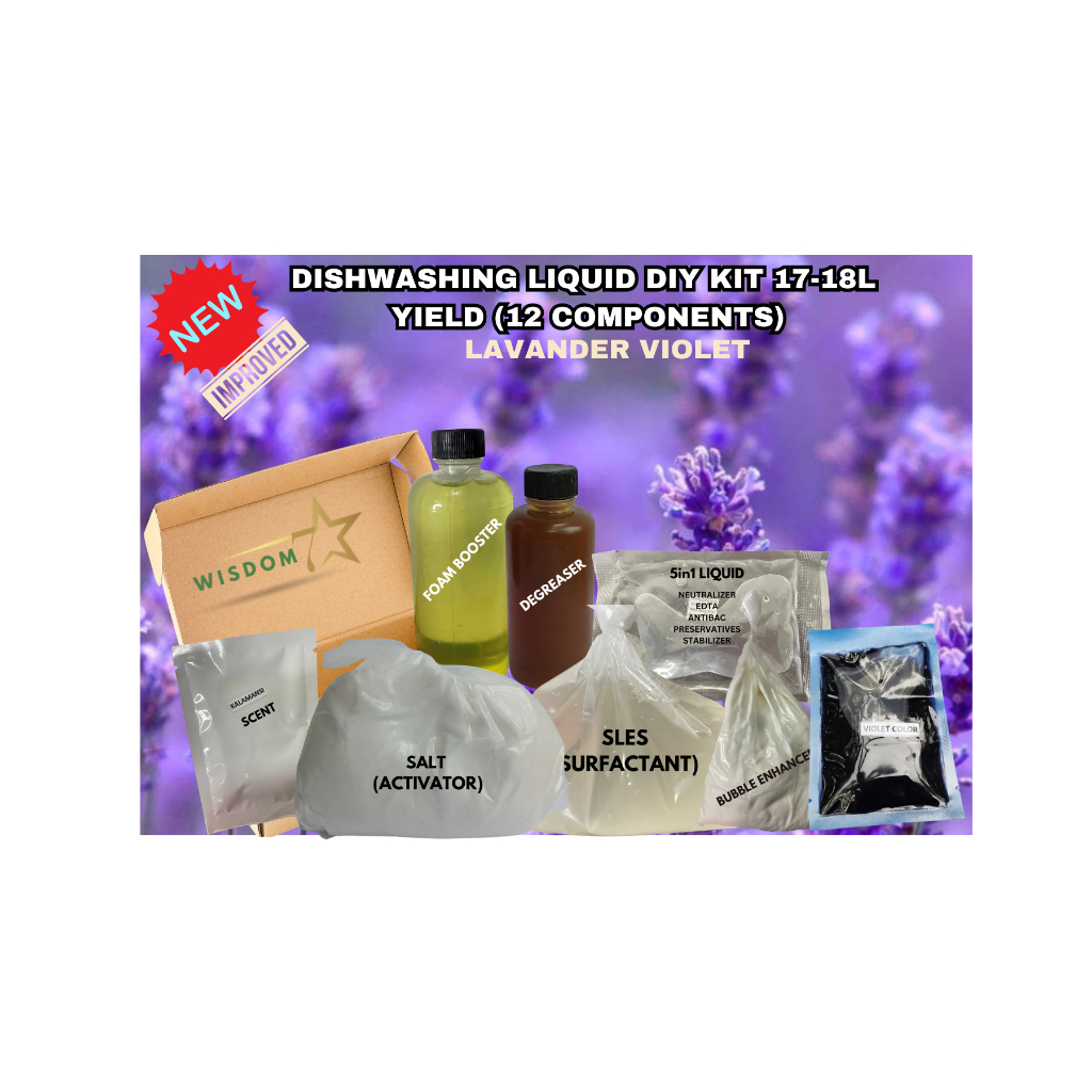 DISHWASHING LIQUID KIT DIY (LAVENDER) 17-18 LITERS YIELD (12 Components) | Shopee Philippines