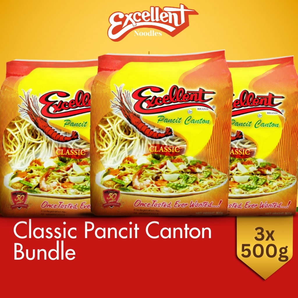 [Bundle of 3] Excellent Pancit Canton 500g | Shopee Philippines
