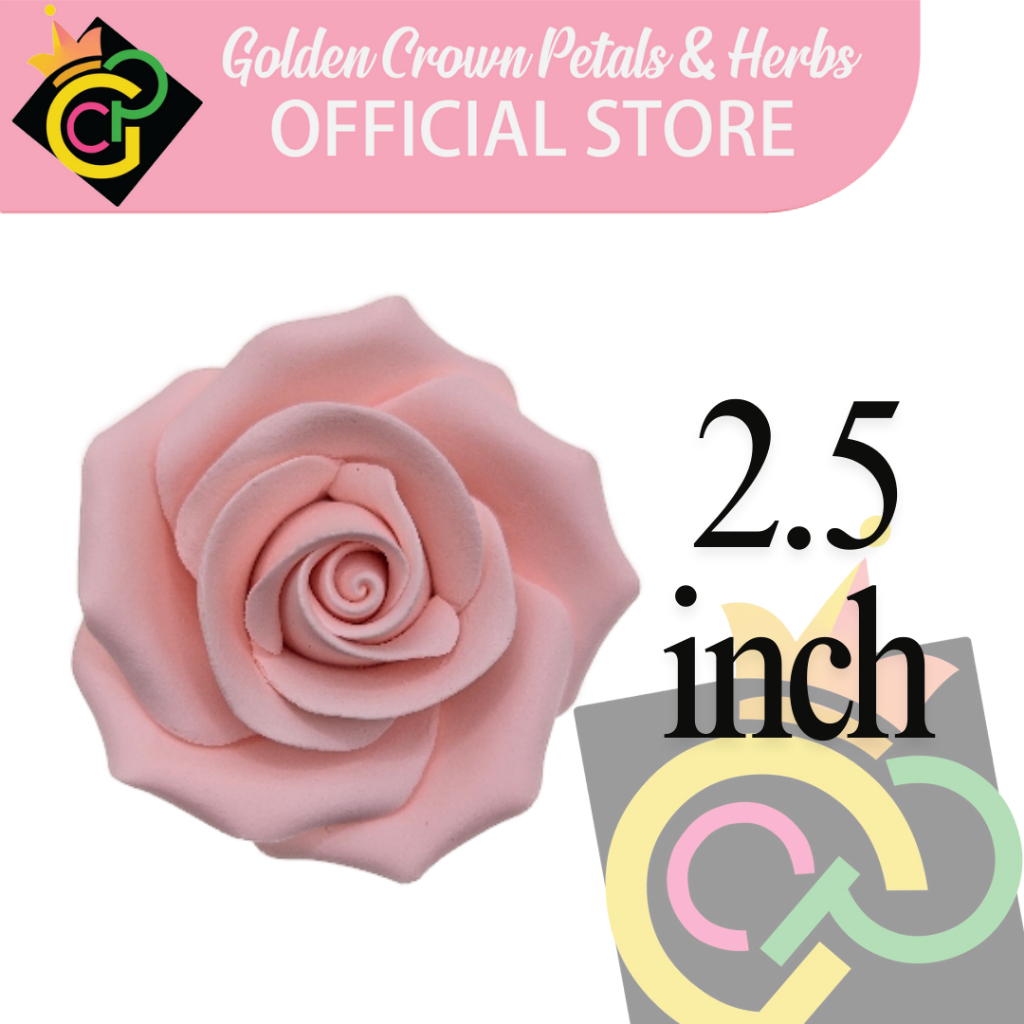 Golden Crown Petals Zona Pink 2.5 inch rose Edible Cake Topper Gumpaste ...