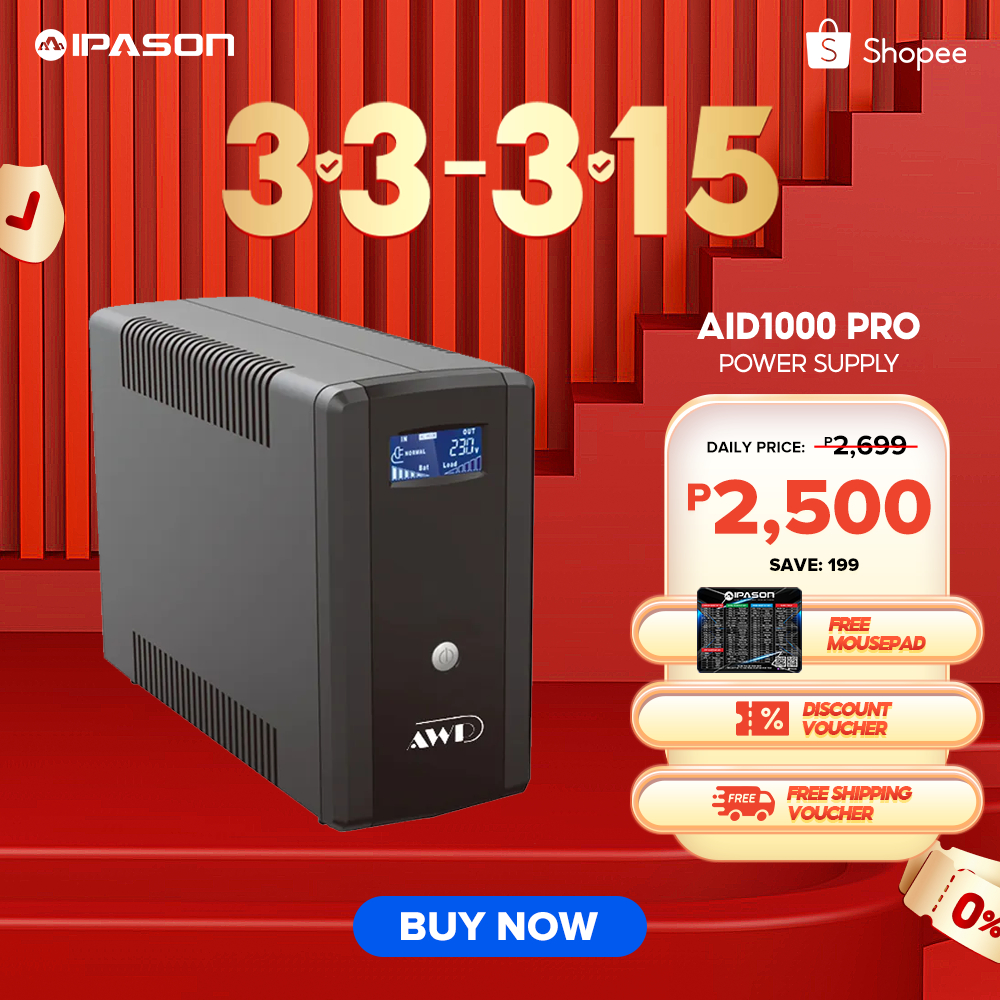 AWP AID1000 Pro Aide LCD 600W-1000VA UPS with AVR Uninterruptible Power ...