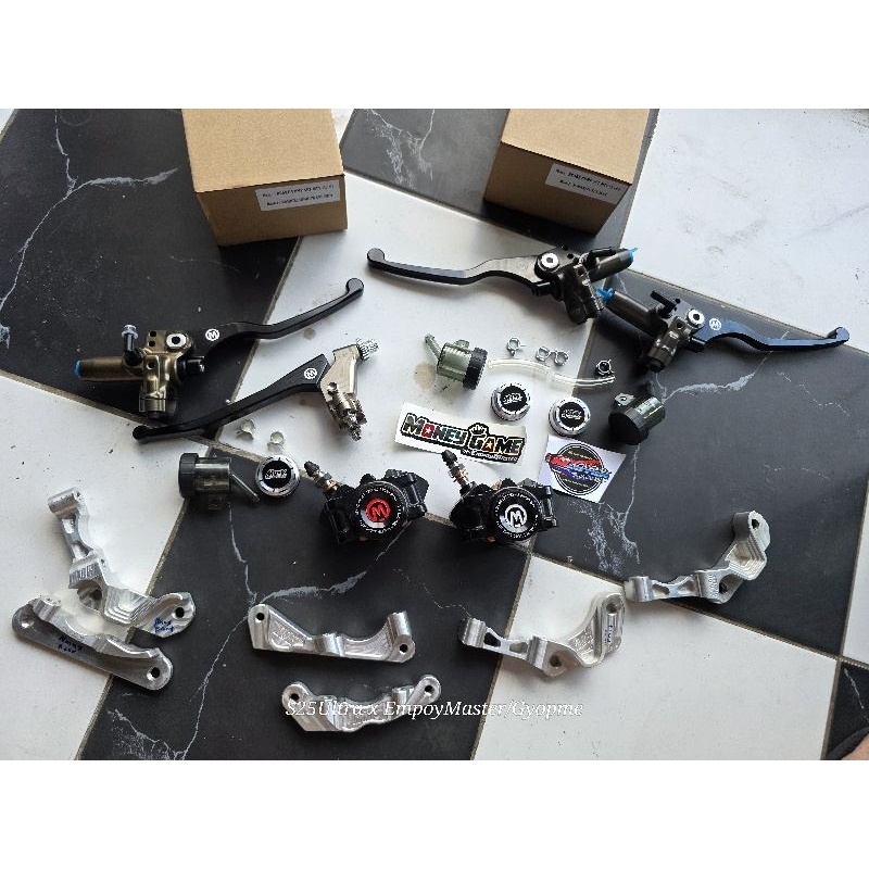 MTV & JRP Black Edition brake master lever caliper. Bracket wave raider ...