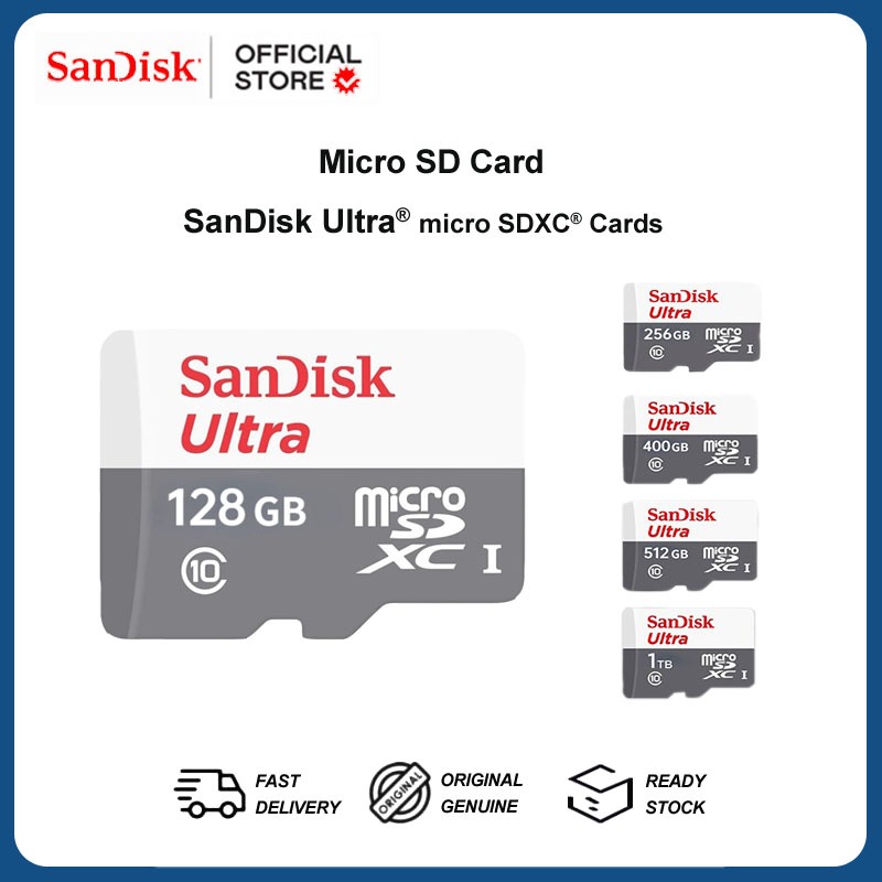 SanDisk Memory Card Micro SD Card Ultra 128GB 256GB 400GB 512GB 1TB ...