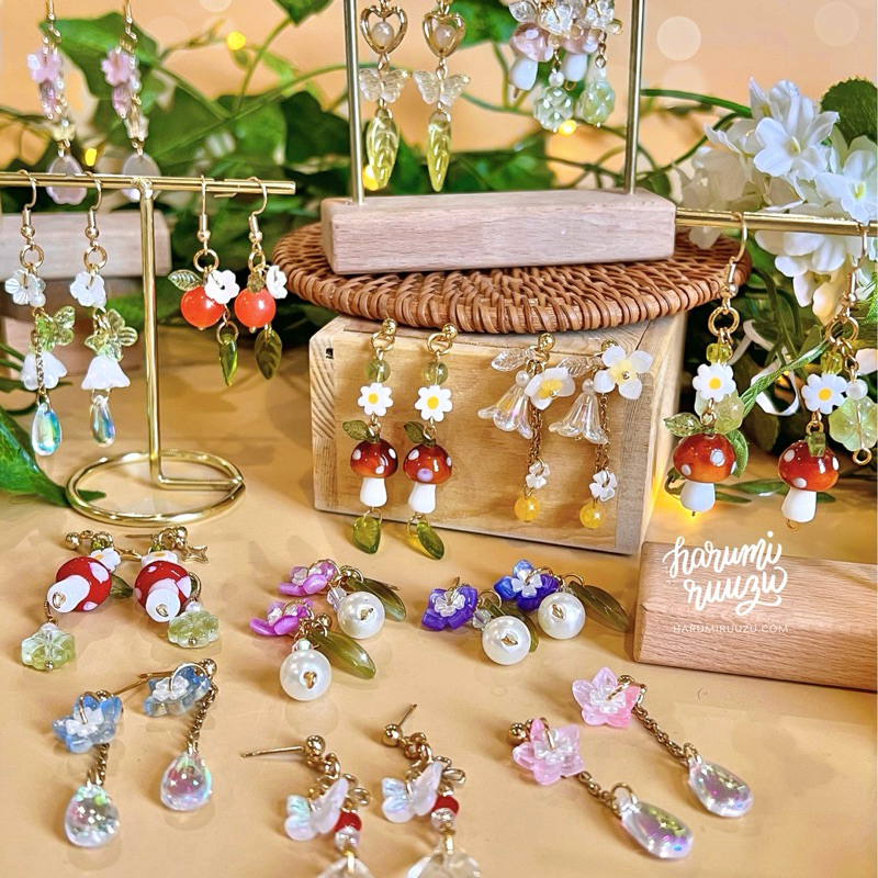 Handmade Earrings | The Nova Silva Collection by harumiruuzu | Cottagecore, Fairycore, Floral ...