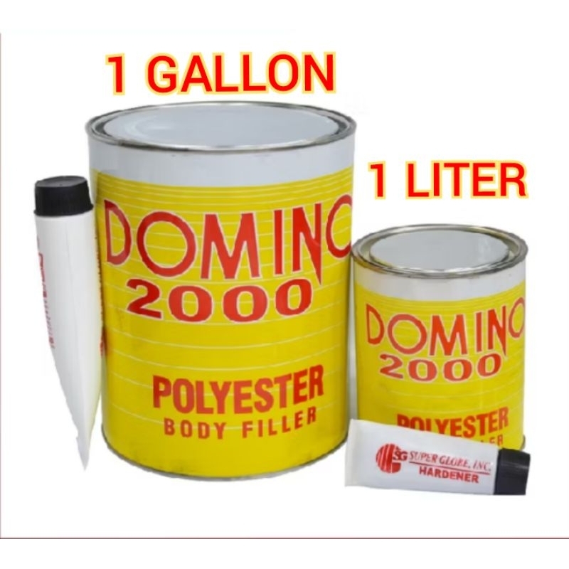 DOMINO 2000 POLYESTER BODY FILLER MASILYA SA KAHOY AT BAKAL 1LITER ...