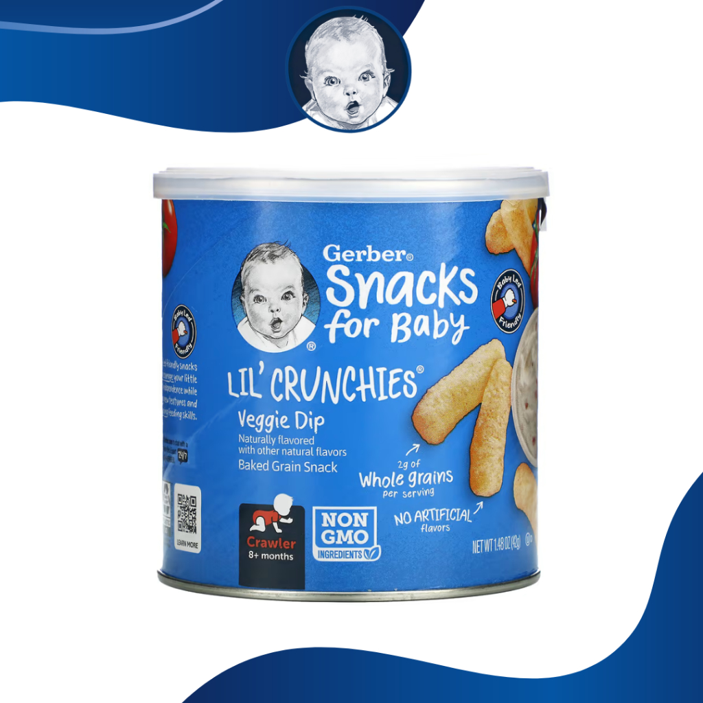 Gerber, Snacks for Baby, Lil' Crunchies, Baked Grain Snack, 8+ Months ...