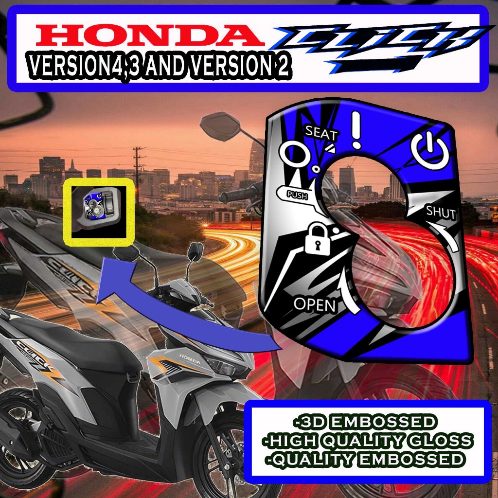 NEW KEY PANEL IGNITION FOR HONDA CLICK VERSION4,3 AND VERSION 2/ KEY ...