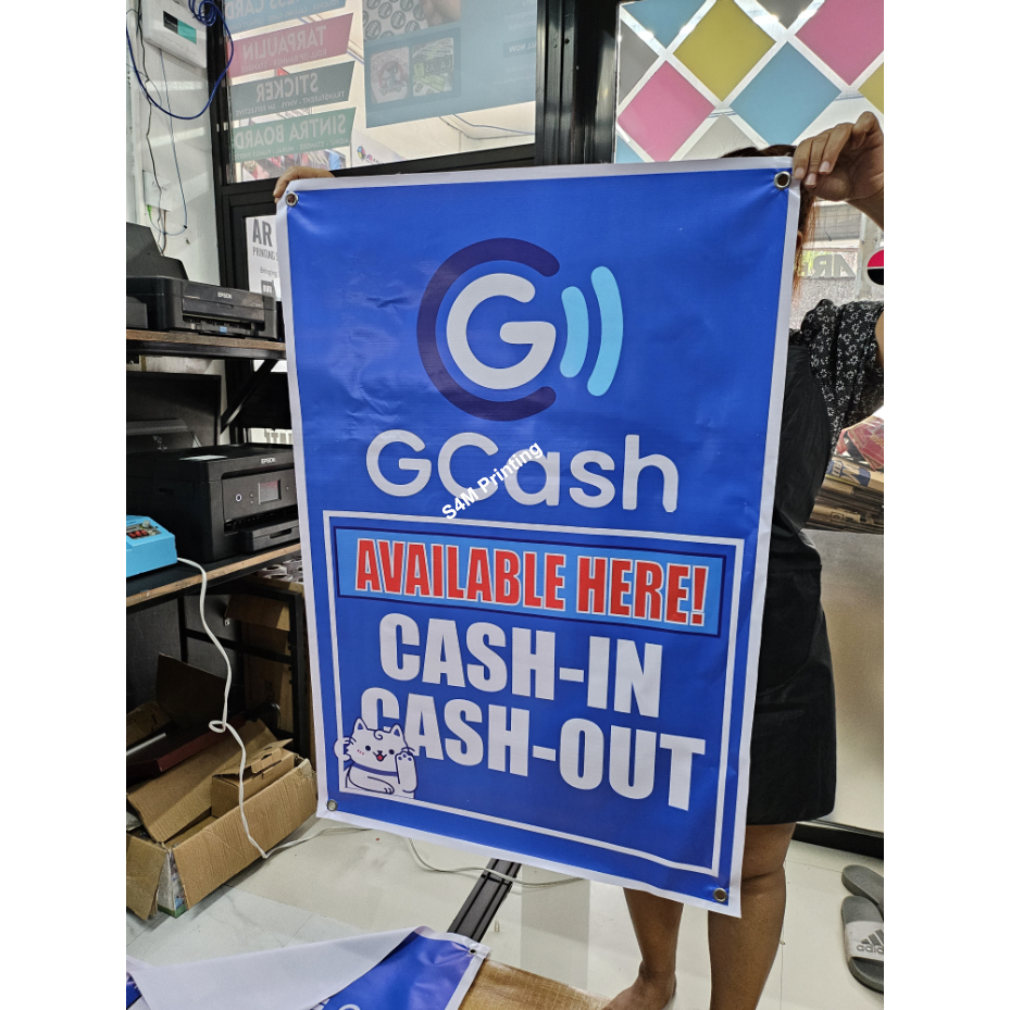 GCASH CASH IN CASH OUT TARPAULIN Signage (OPEN FOR BULK ORDERS ...