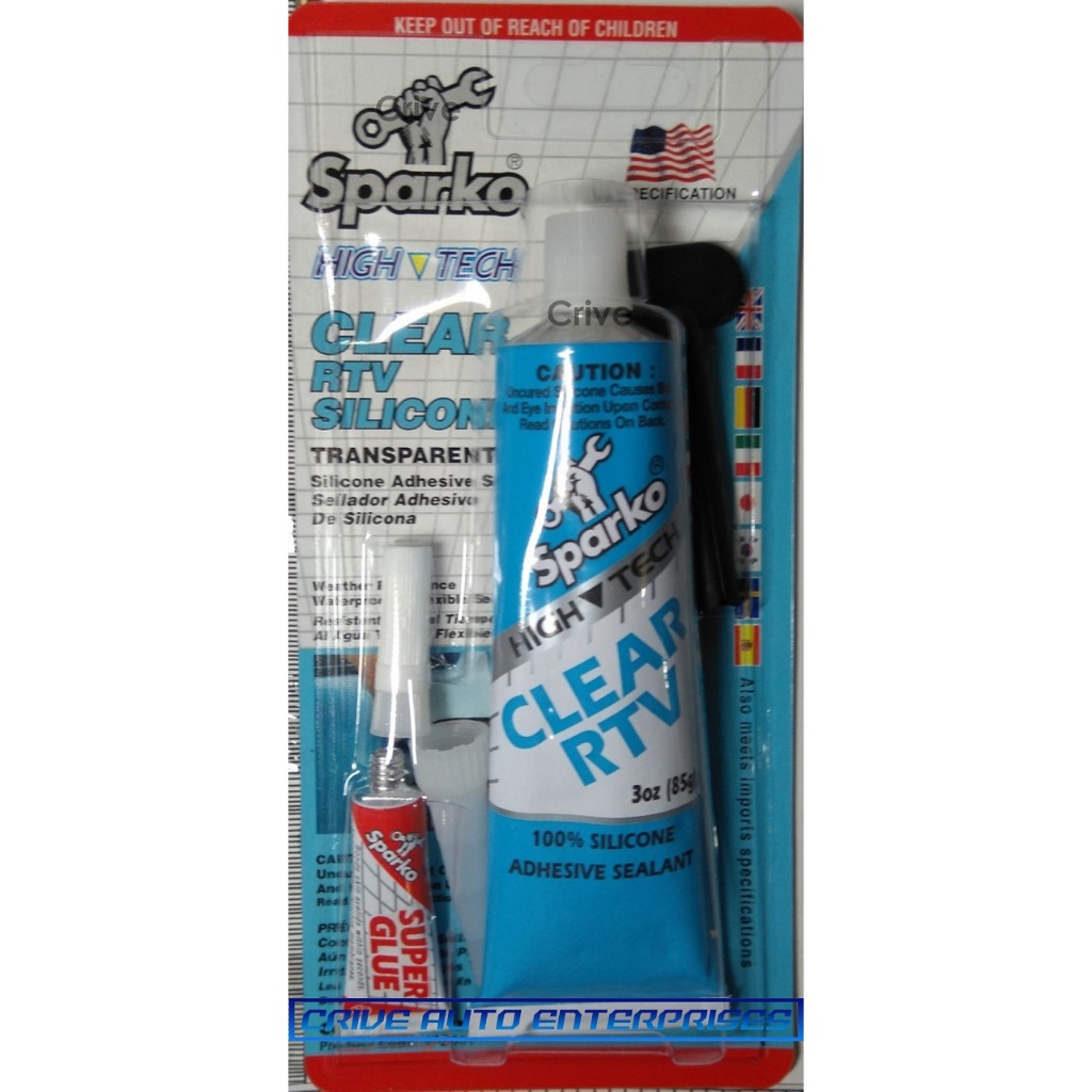ORIGINAL Sparko Silicone Gasket Maker RTV Sealant, Hi-Temp, Adhesive ...