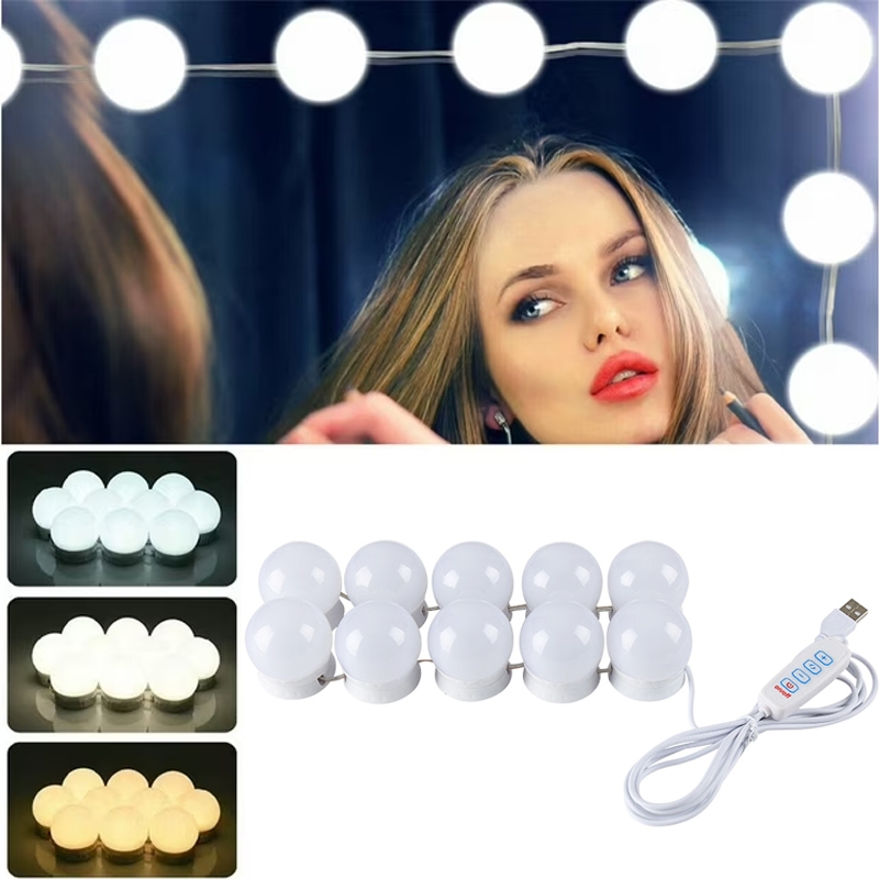 LED Vanity Mirror Light Bulb For Makeup Ring Lights Ilaw 6 10 12 USB ...