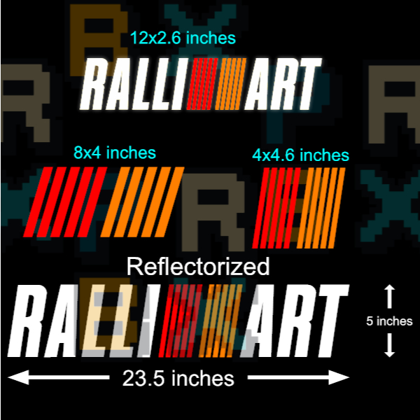 Reflectorized Ralliart Racing Motor Full Logo and Line Logo Inspired ...