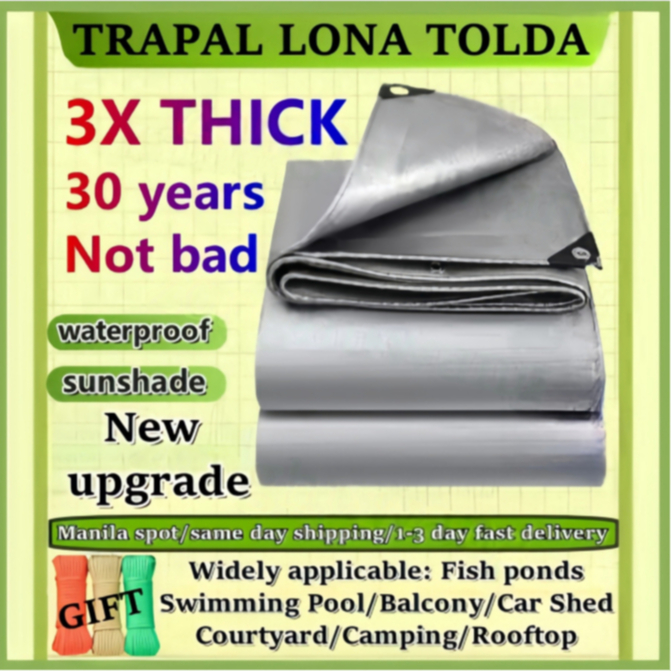 3X THICK waterproof tarpaulin Trapal Lona outdoor Tolda makapal ...