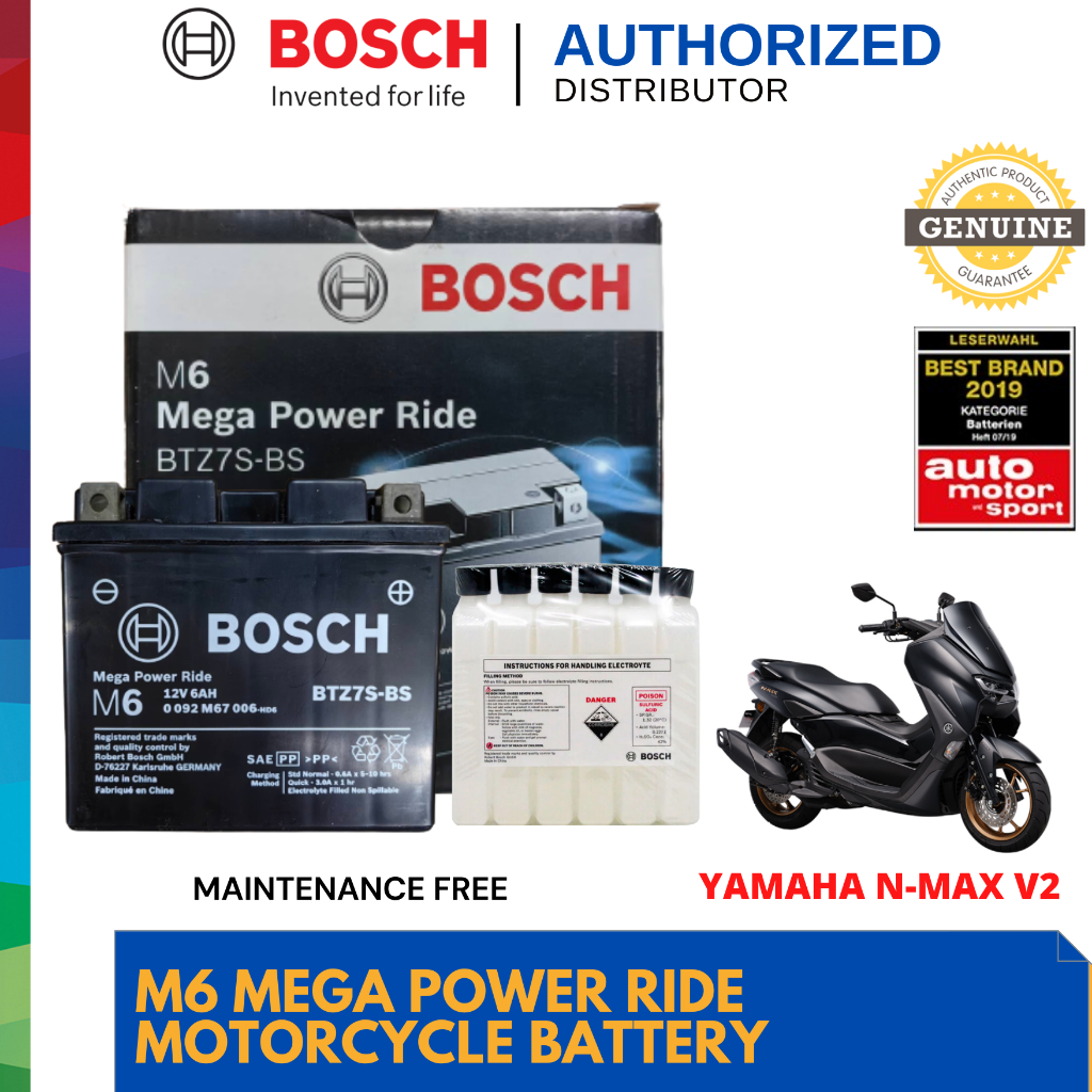 Bosch BTZ7S-BS Battery for Yamaha Nmax V2, Bosch Battery, Battery for ...
