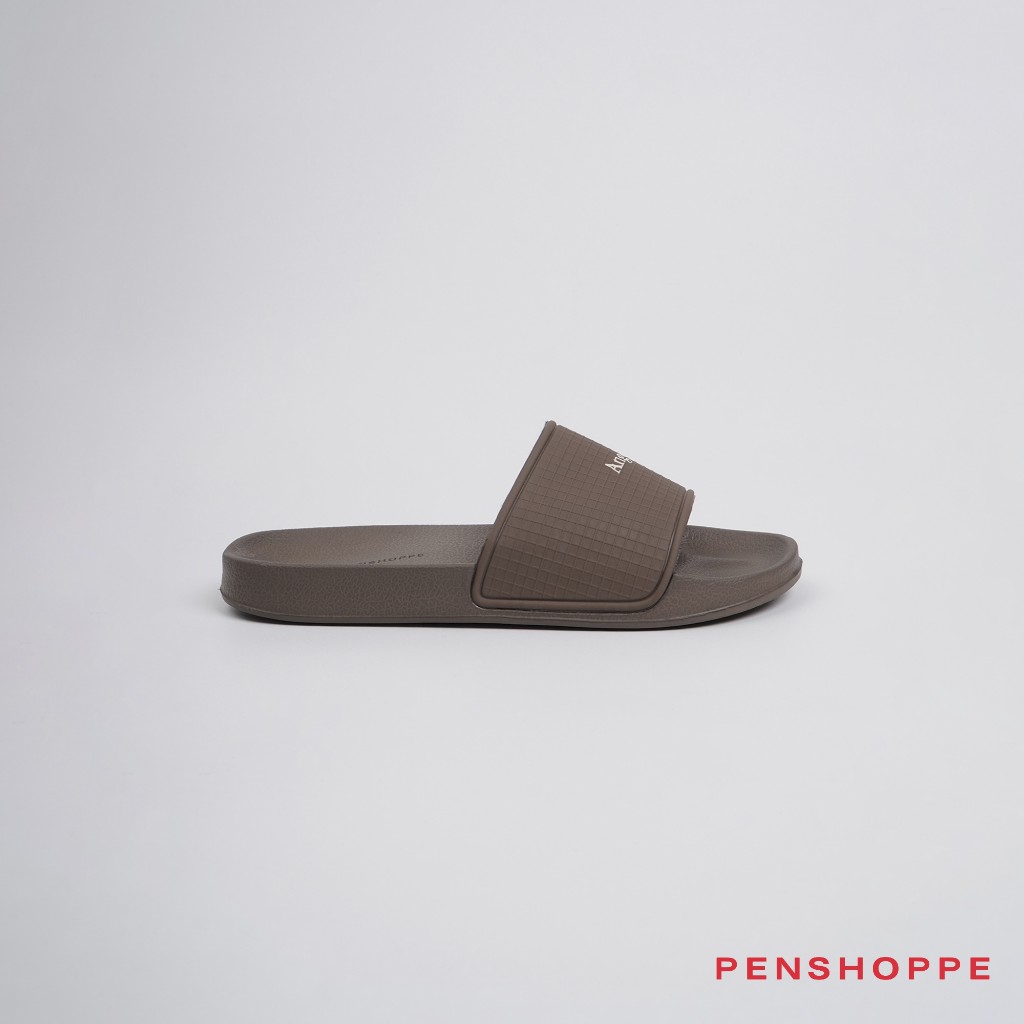 Penshoppe Ripstop Band Slides Slippers with Text For Women (Chocolate ...