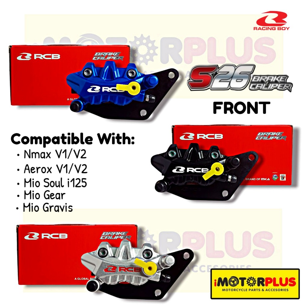 RCB BRAKE CALIPER S26 SERIES FRONT [F] for NMAX V1/V2, AEROX V1/V2, MIO SOUL i125, MIO GEAR ...