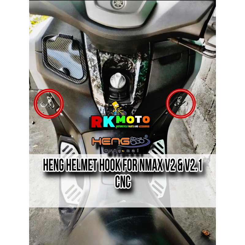 Heng Helmet Hook For NMAX V2 & V2.1 CNC TITANIUM | Shopee Philippines