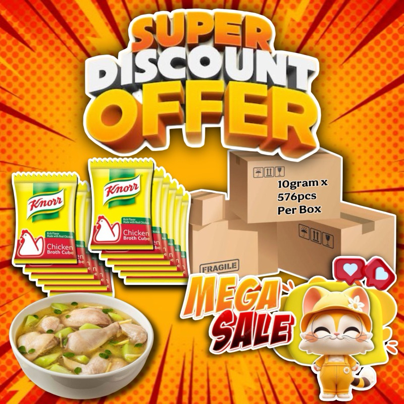 Knorr Chicken Cubes Per Box 10g x 12pcs x 48pcs total 576pcs | Shopee ...