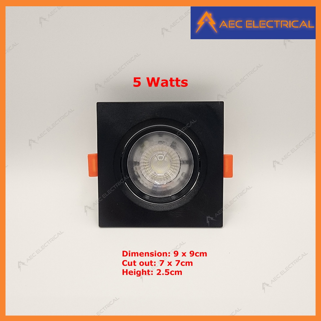 Biglite LED Built In Downlight Pinlight Square Recess Matte Black Matte ...