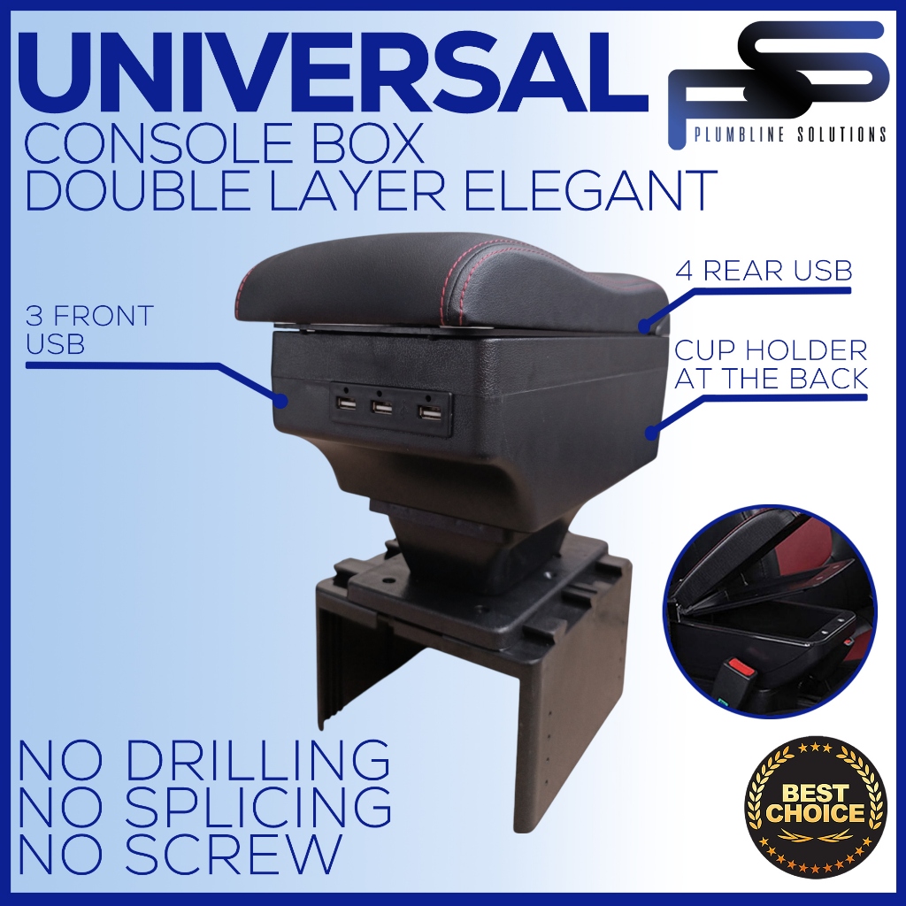 Universal Armrest Console Box Premium Generation Double Layer Elegant ...