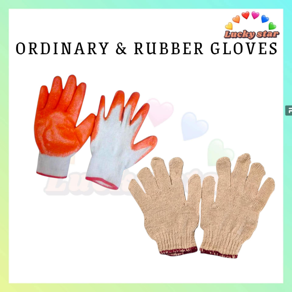 Rubber Palm Coated Gloves Safety Hand Work Gloves & Plain white ...