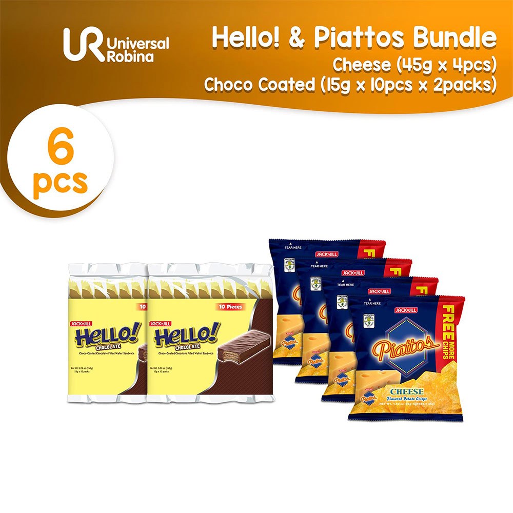 2 x Hello! Choco Coated (15g x 10) and 4 x Piattos Cheese Flavored ...