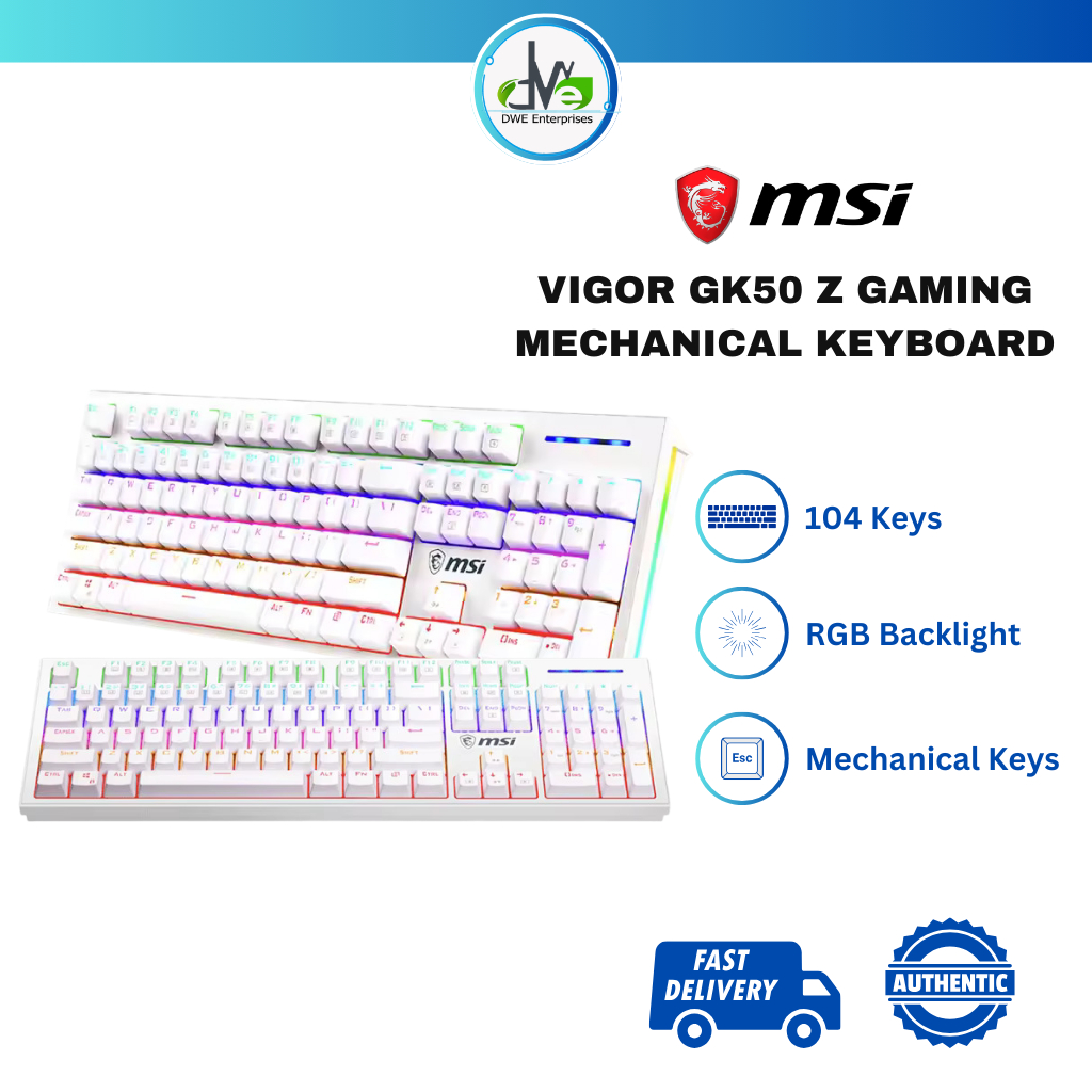 MSI VIGOR GK50Z OB RGB GAMING MECHANICAL KEYBOARD (WHITE) | Shopee Philippines