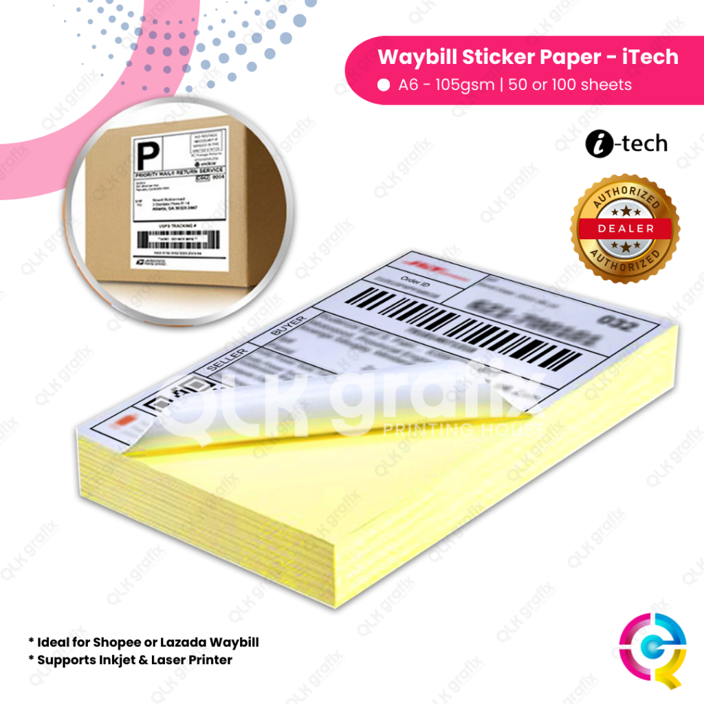 Waybill Sticker Paper Self-Adhesive 105gsm A6 Glossy or Matte for ...